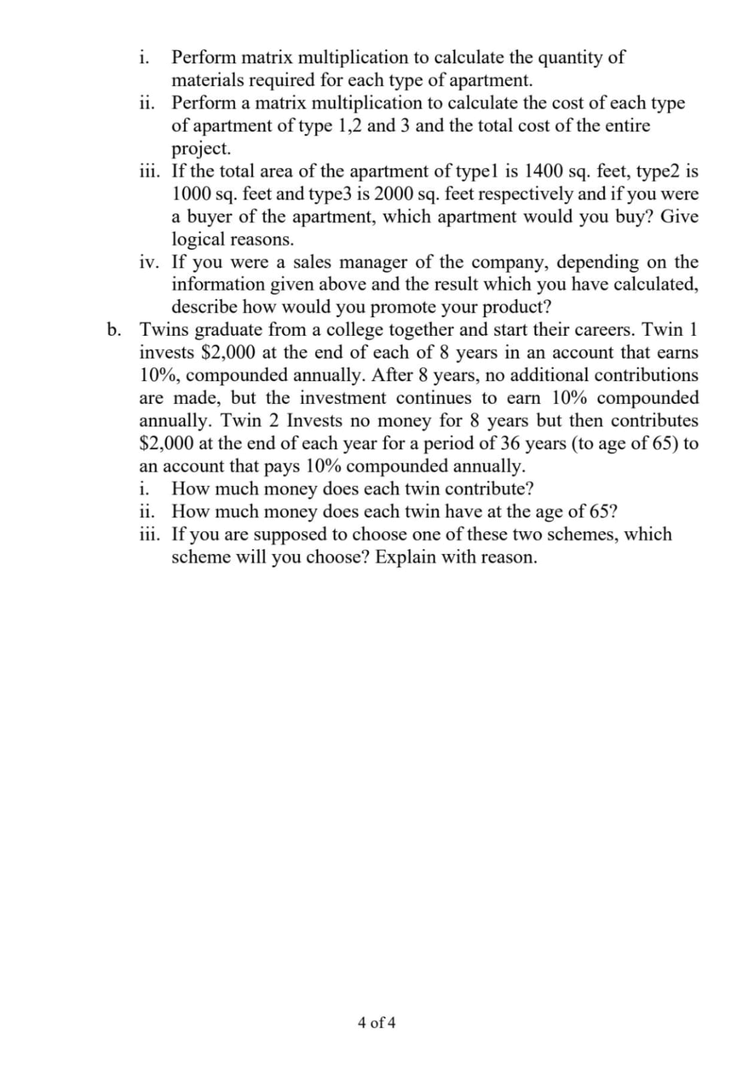 BBA BBA-BI BBA-IT PU Business Mathematics I Question Paper 1st Sem ...