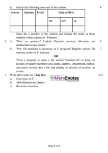 Pokhara University BCA Programming In C Question paper 2nd semester ...