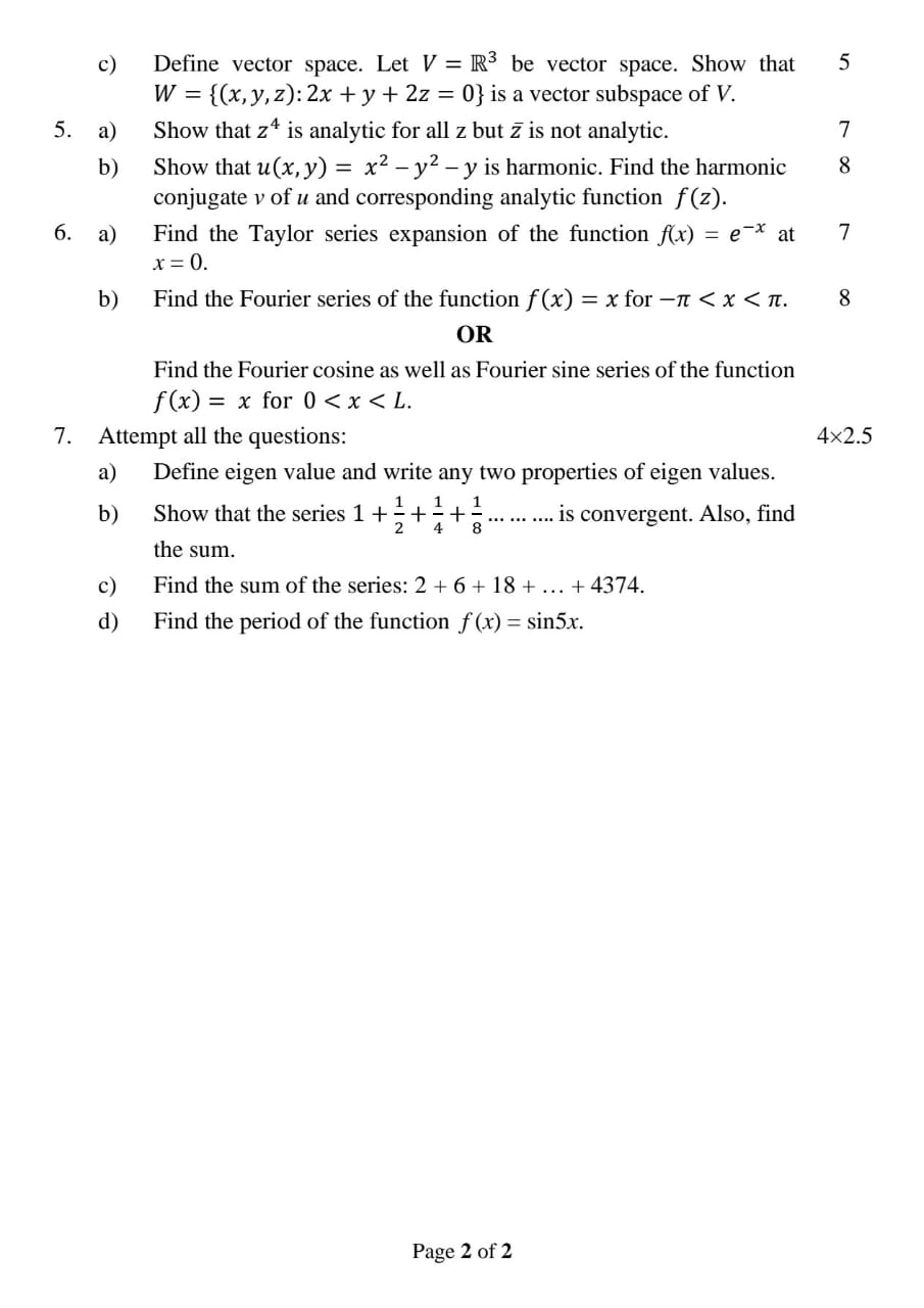 Pokhara University BCA Mathematics Question paper 2nd semester - Mero ...