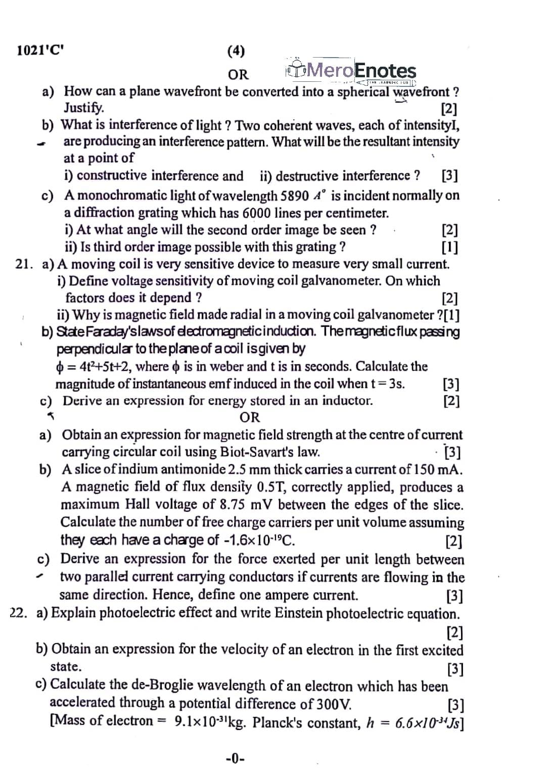 NEB Grade 12 Physics Question Paper (2081) New Course - Mero Enotes
