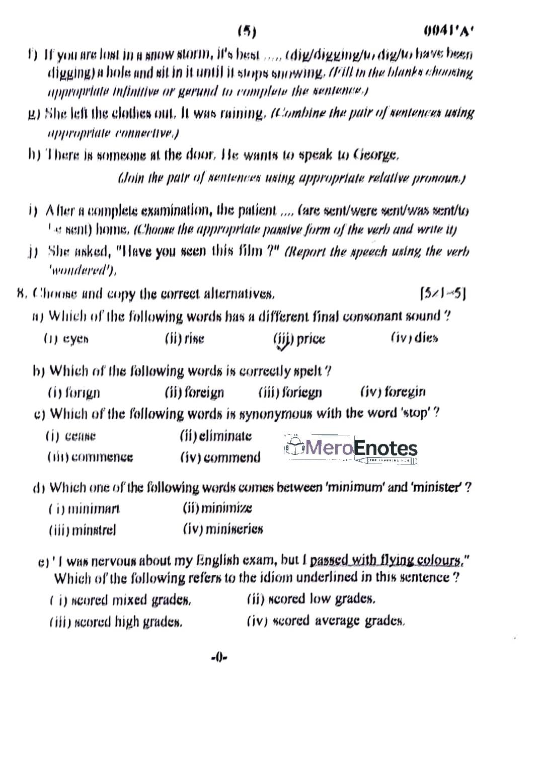 NEB Grade 12 English Question Paper (2081) New Course - Mero Enotes