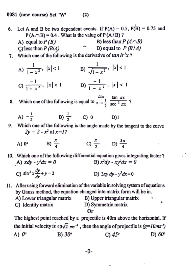 NEB Grade 12 Math Question Paper (2081) New Course - Mero Enotes