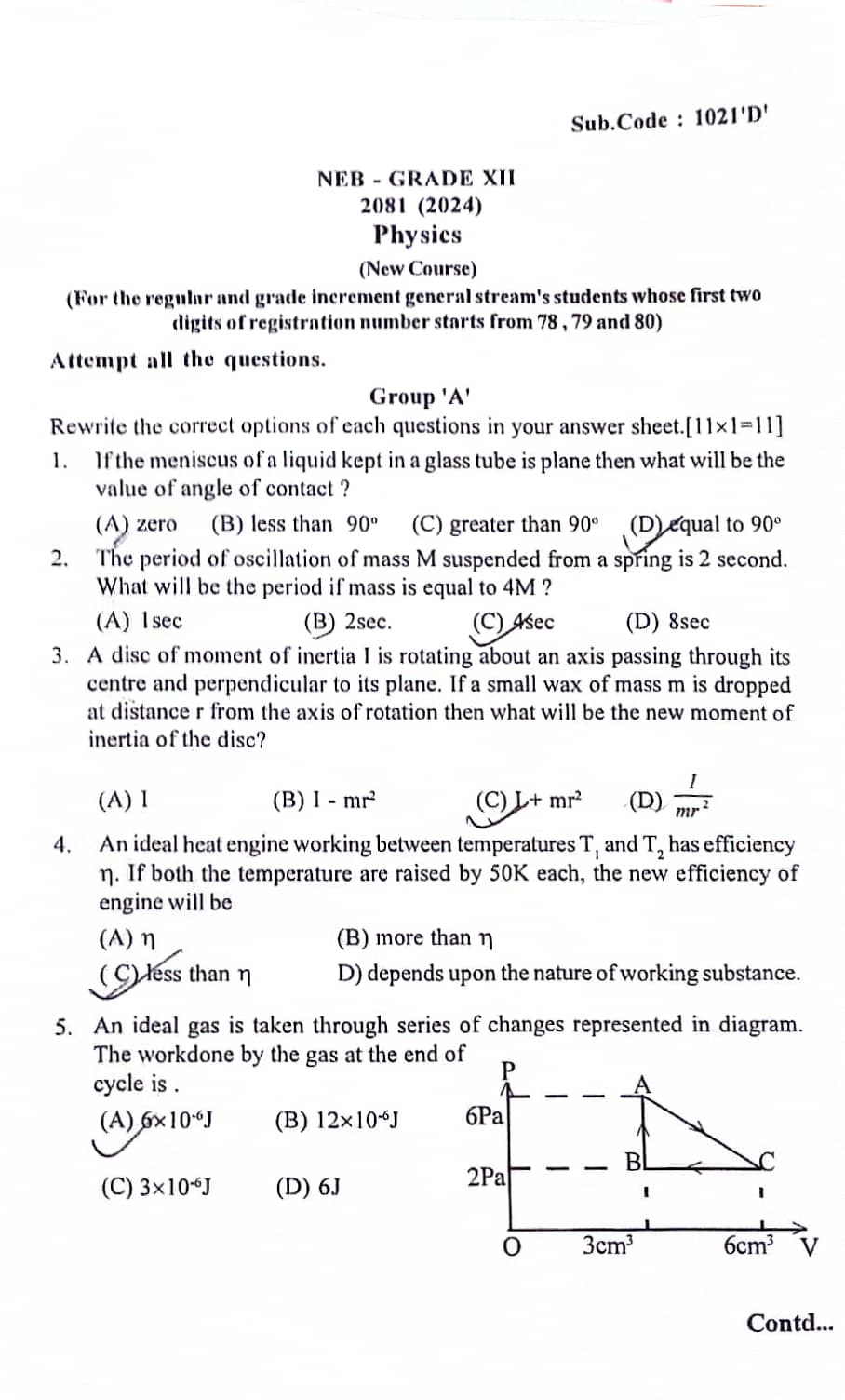 NEB Grade 12 Physics Question Paper (2081) New Course - Mero Enotes