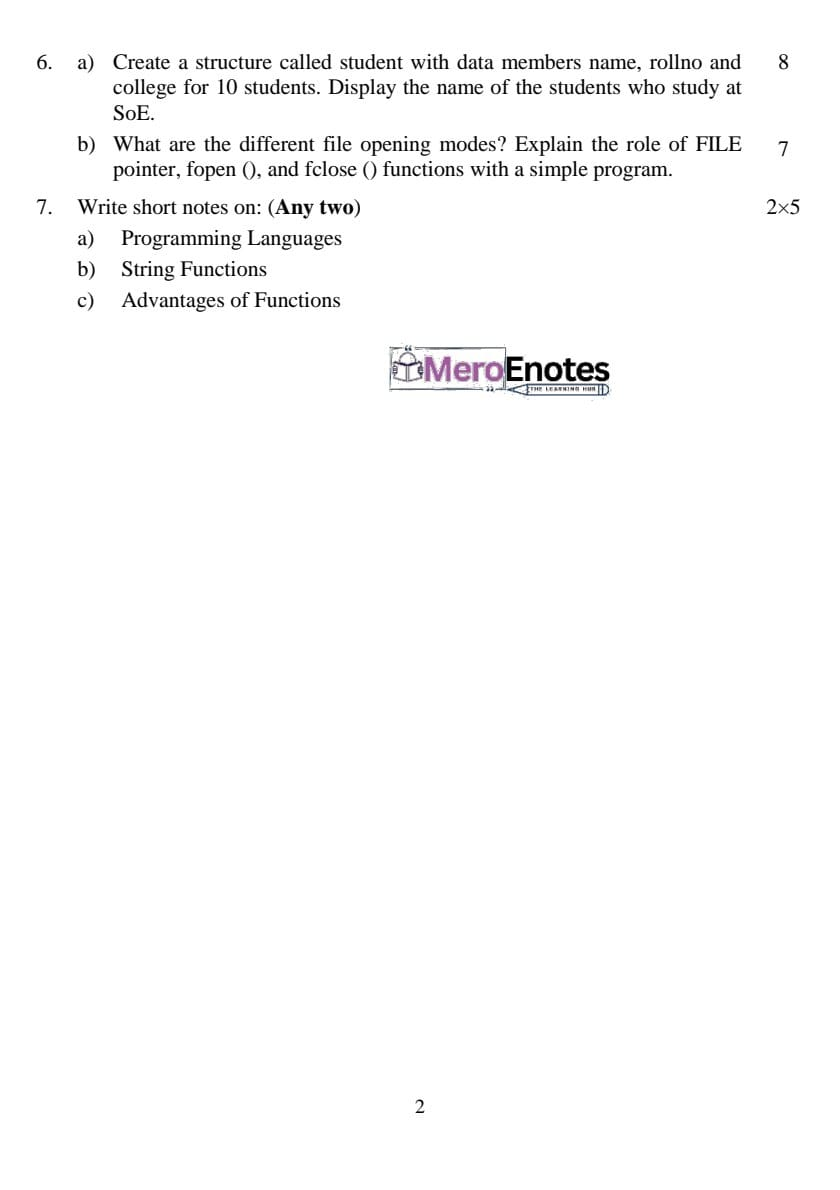 PU BE Computer Programming In C Question paper 1st Semester - Mero Enotes