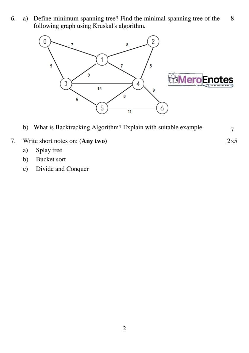Pokhara University PU BCA DSA Question Paper 3rd Semester - Mero Enotes