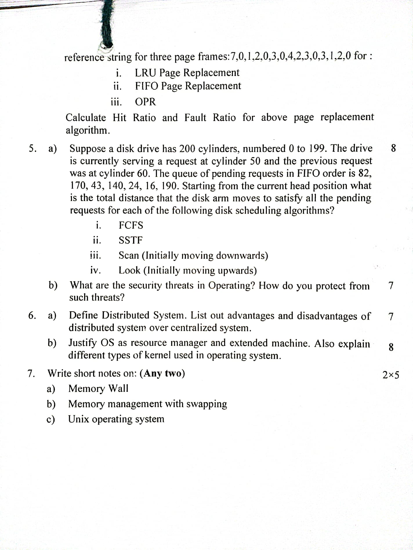 Pokhara University PU BCA Operating System Question Paper 3rd Semester ...