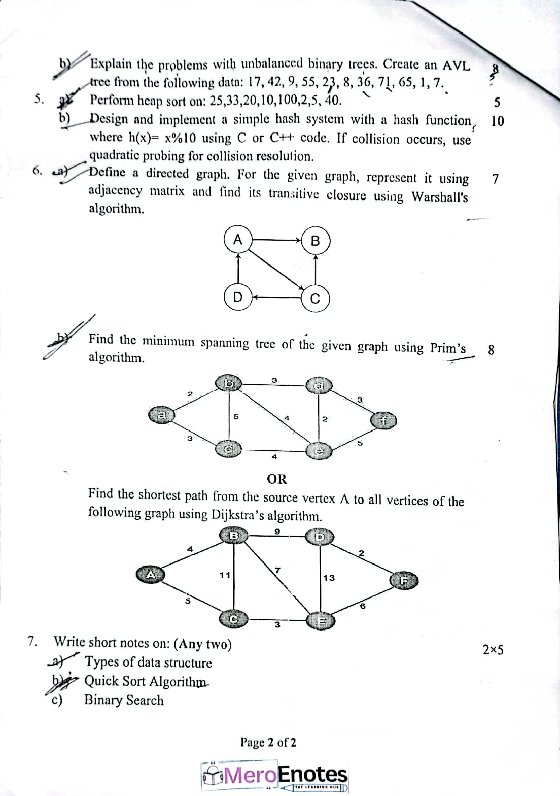 Pu Be Computer Data Structure And Algorithms Question Paper 2nd Sem