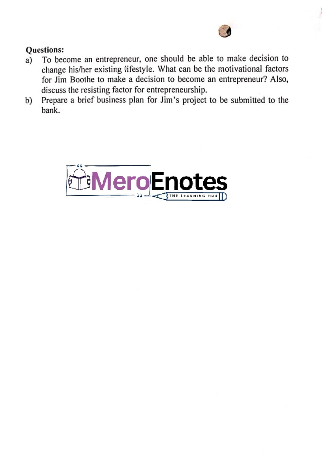 PU BBA Fundamentals of Entrepreneurship Question paper 7th Semester ...