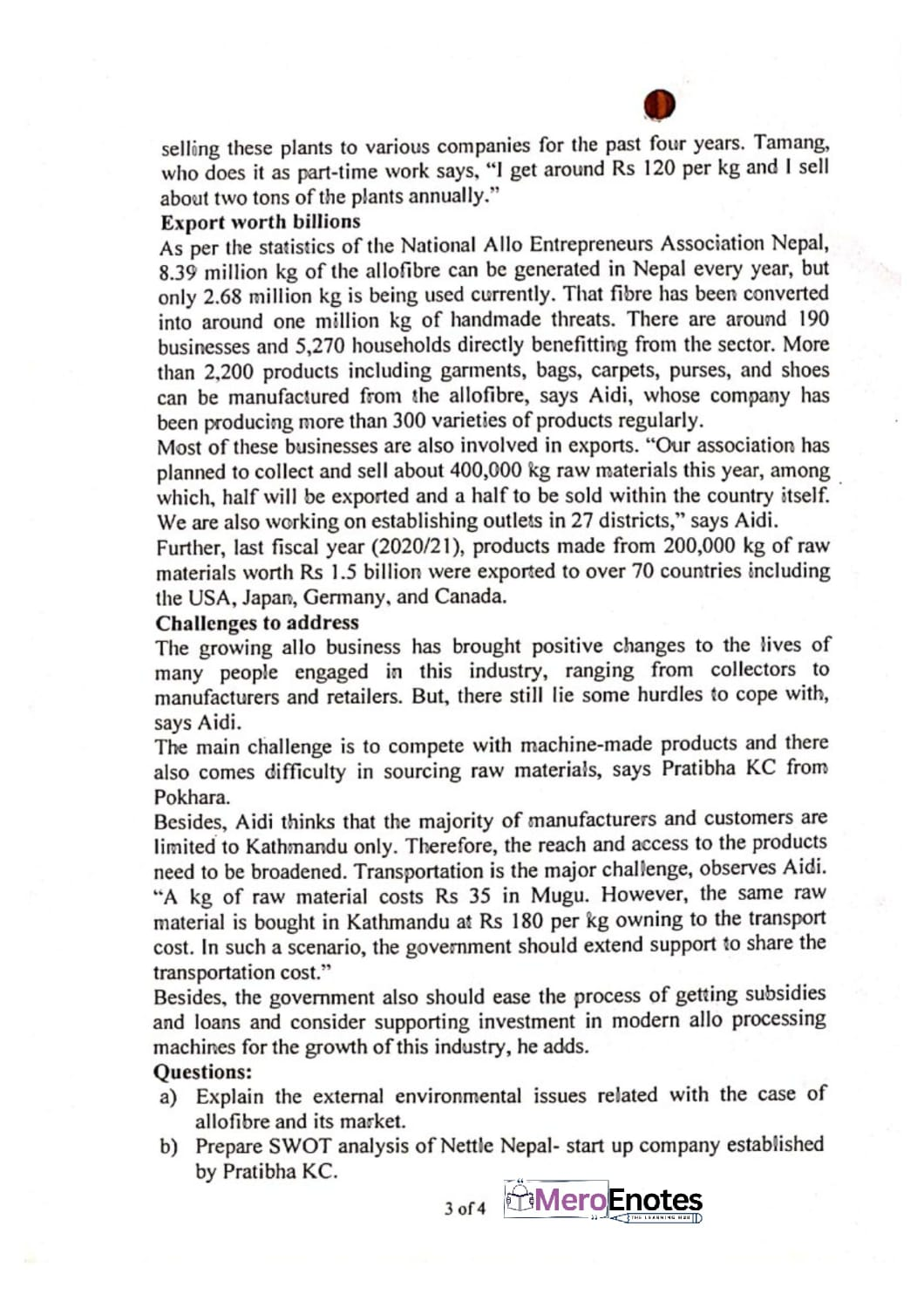 PU BBA Strategic Management Question paper 8th Semester - Mero Enotes