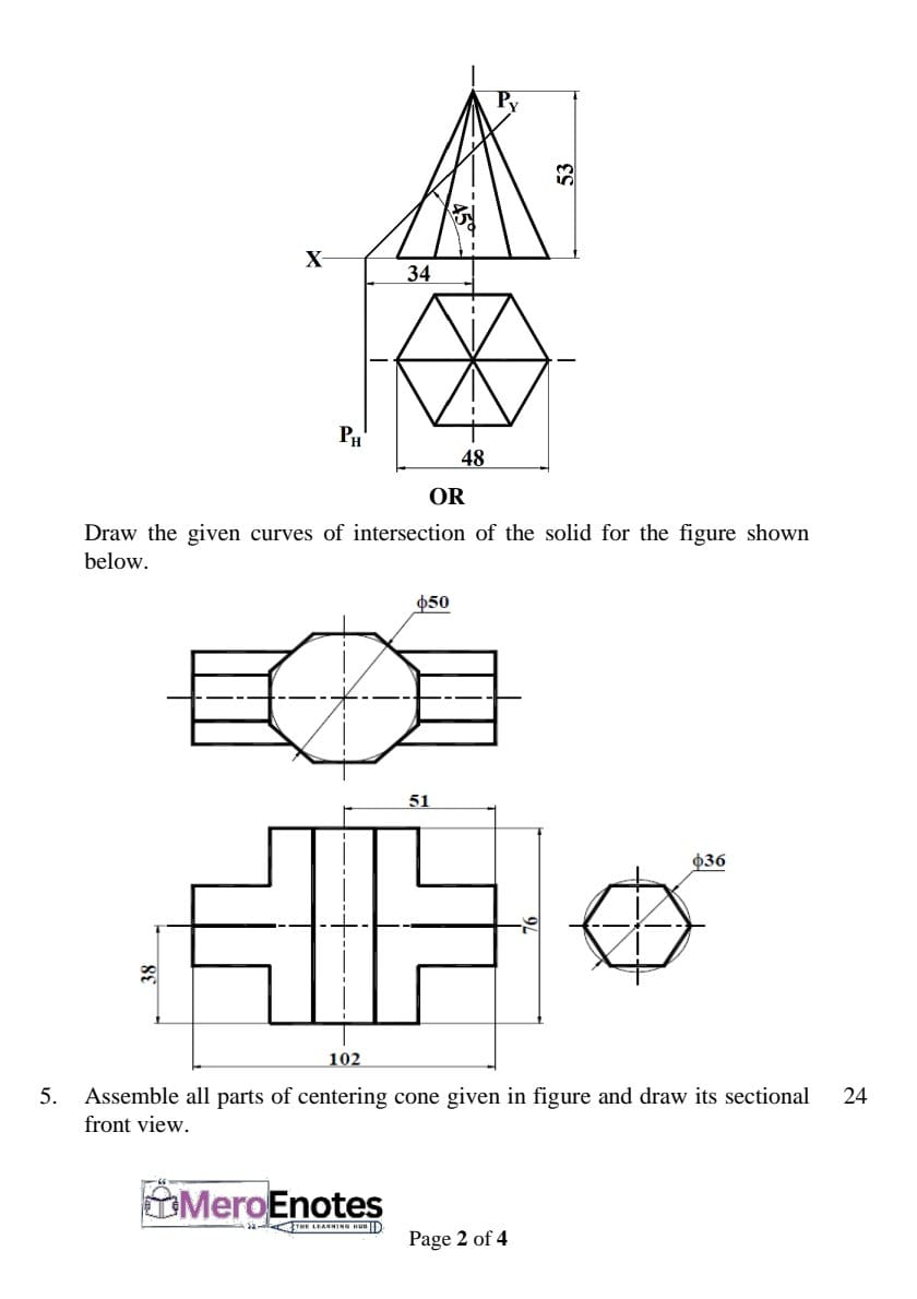 Pokhara University PU BE Civil Engineering Drawing Question Paper 1st ...