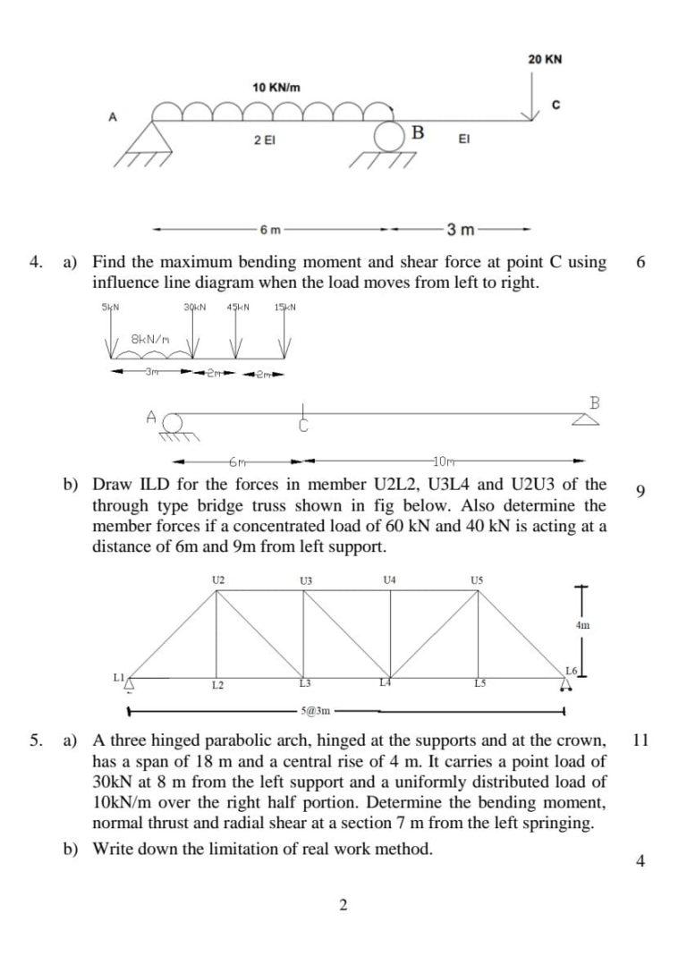 PU BE Civil Structural Analysis I Question paper 4th Semester - Mero Enotes